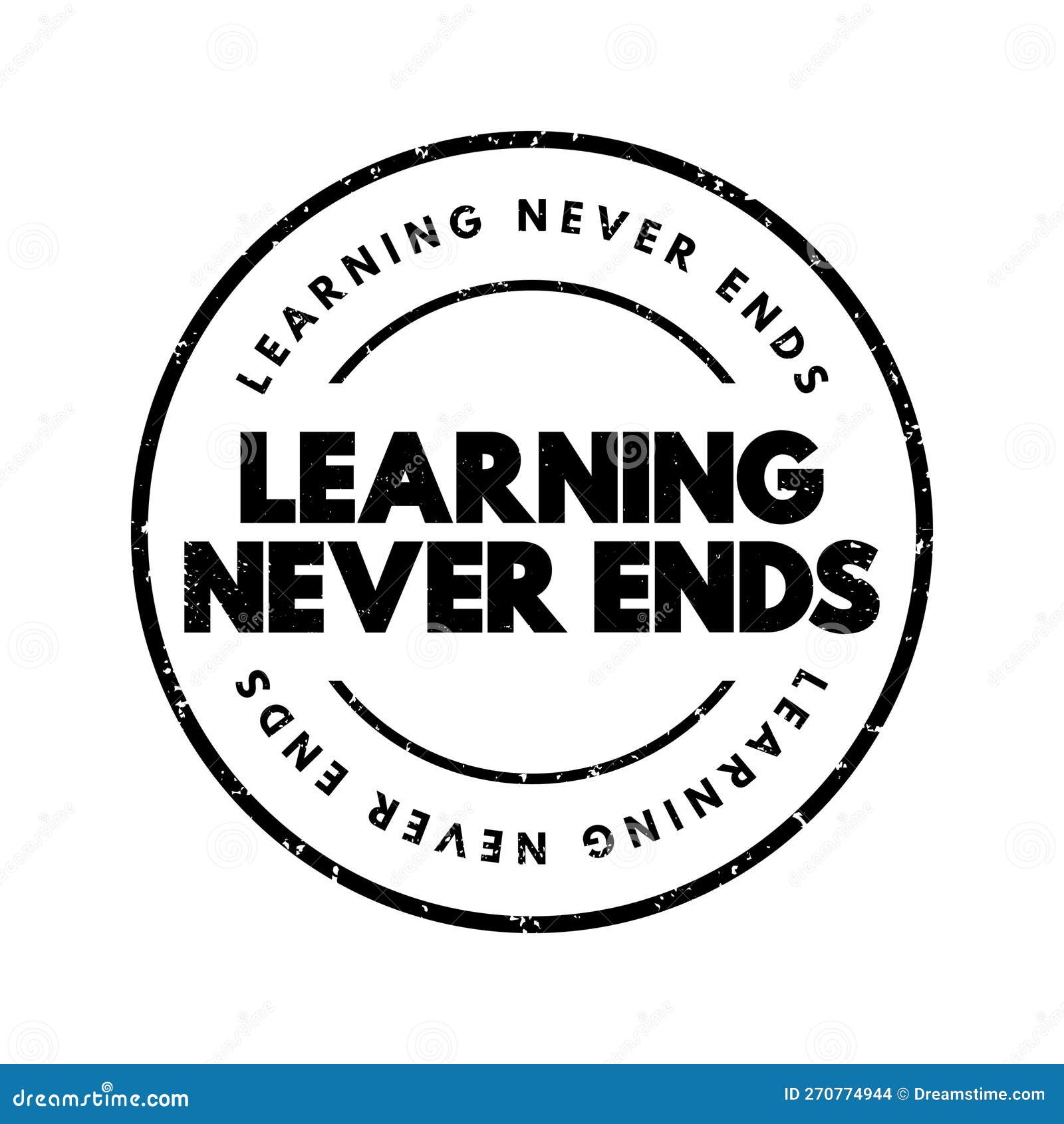 Learning Never Ends Text Stamp, Concept Background Stock Illustration ...