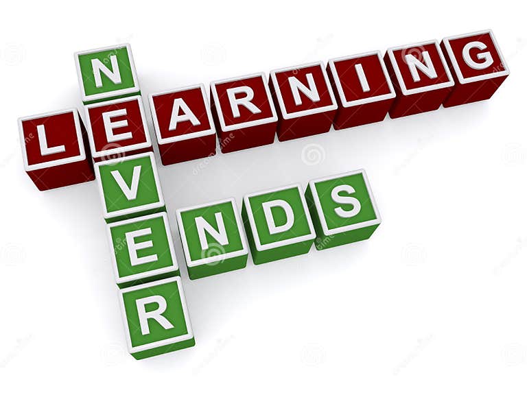 Learning never ends stock illustration. Illustration of concept - 162143478