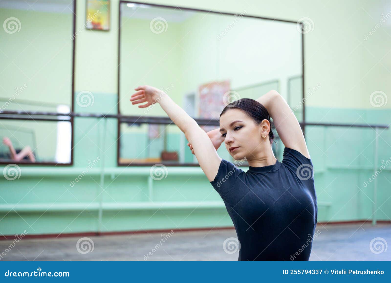Young Girl Dancer Training in the Dancing Studio Stock Image - Image of ...