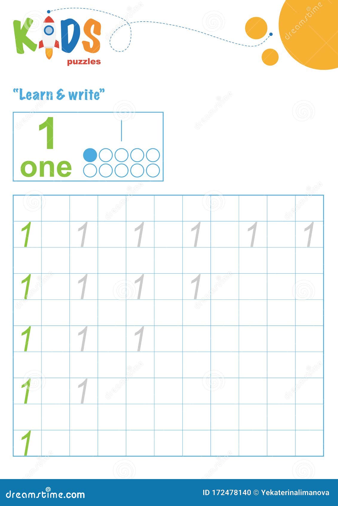 Learning Numbers. Learn and Write Numbers Stock Vector - Illustration ...
