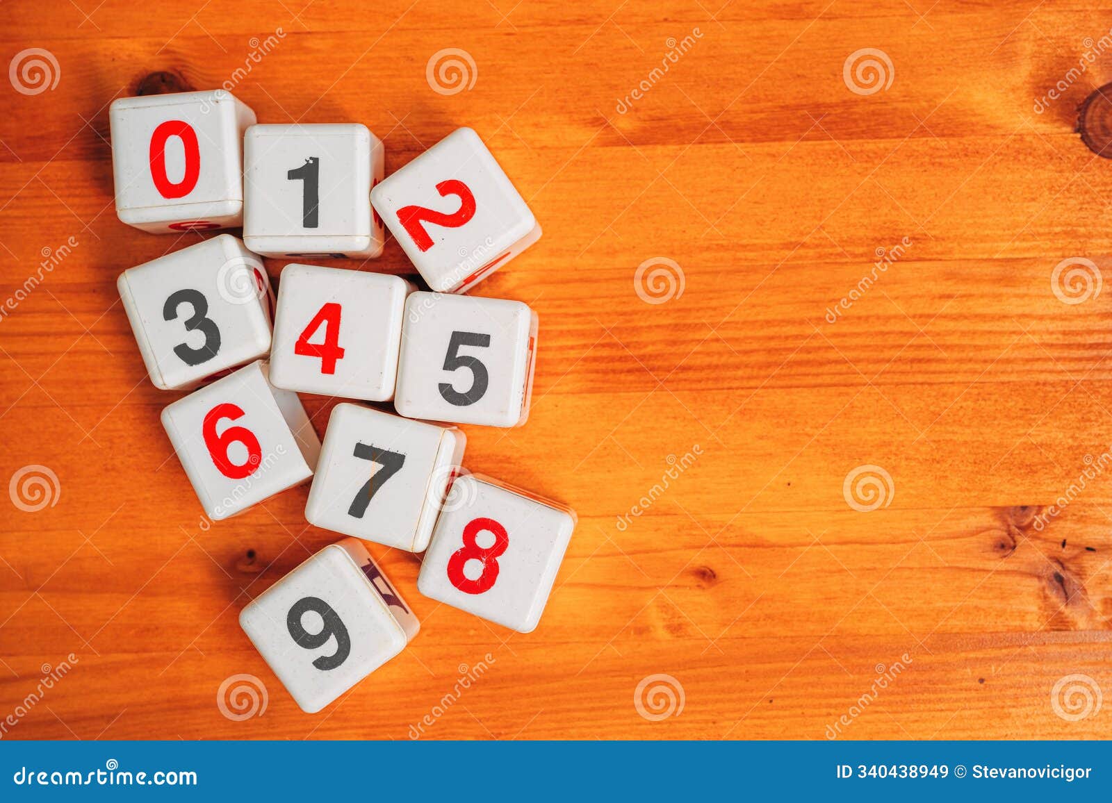 Learning Numbers and Mathematical Calculation, Top View of Plastic ...