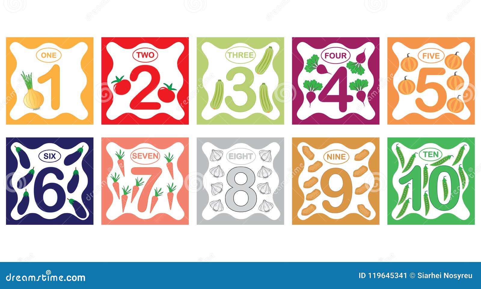 Learning Numbers, Mathematics with Vegetables. Stock Vector ...