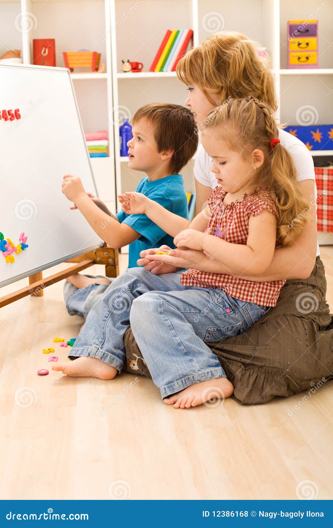 Learning the Numbers with Mom Stock Photo - Image of colored, happy ...