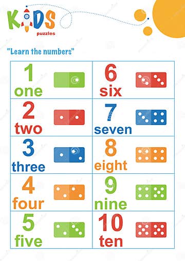 Learning Numbers Worksheet. Math Worksheet Stock Vector - Illustration ...