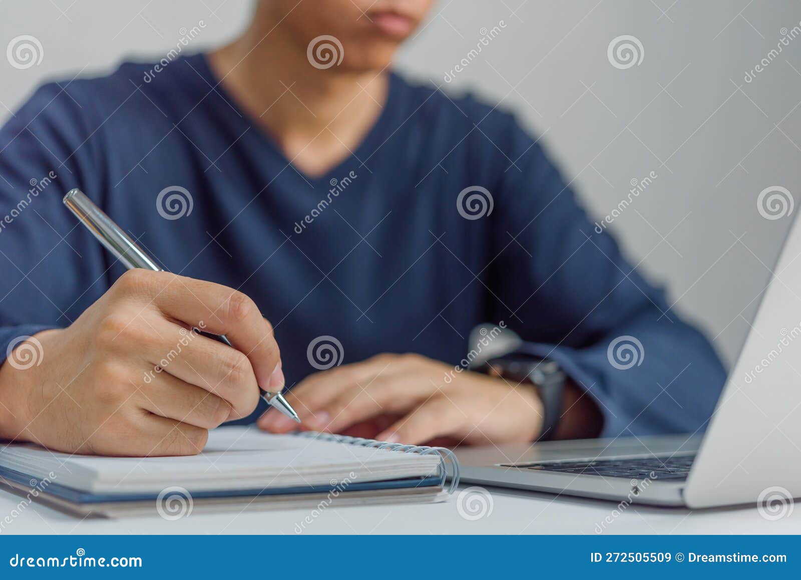 Learning Online Class by Using Laptop Computer and Writing Notebook at ...