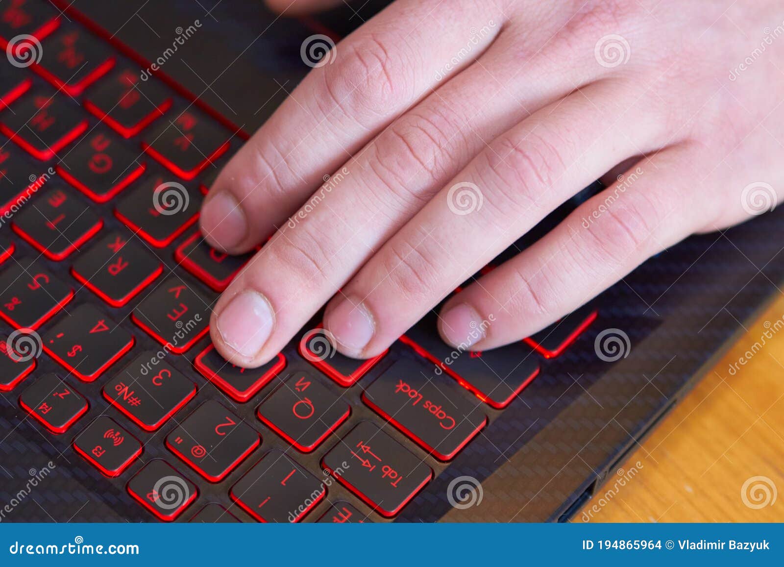 Learning Online at the Computer,student`s Hands Behind a Backlit ...