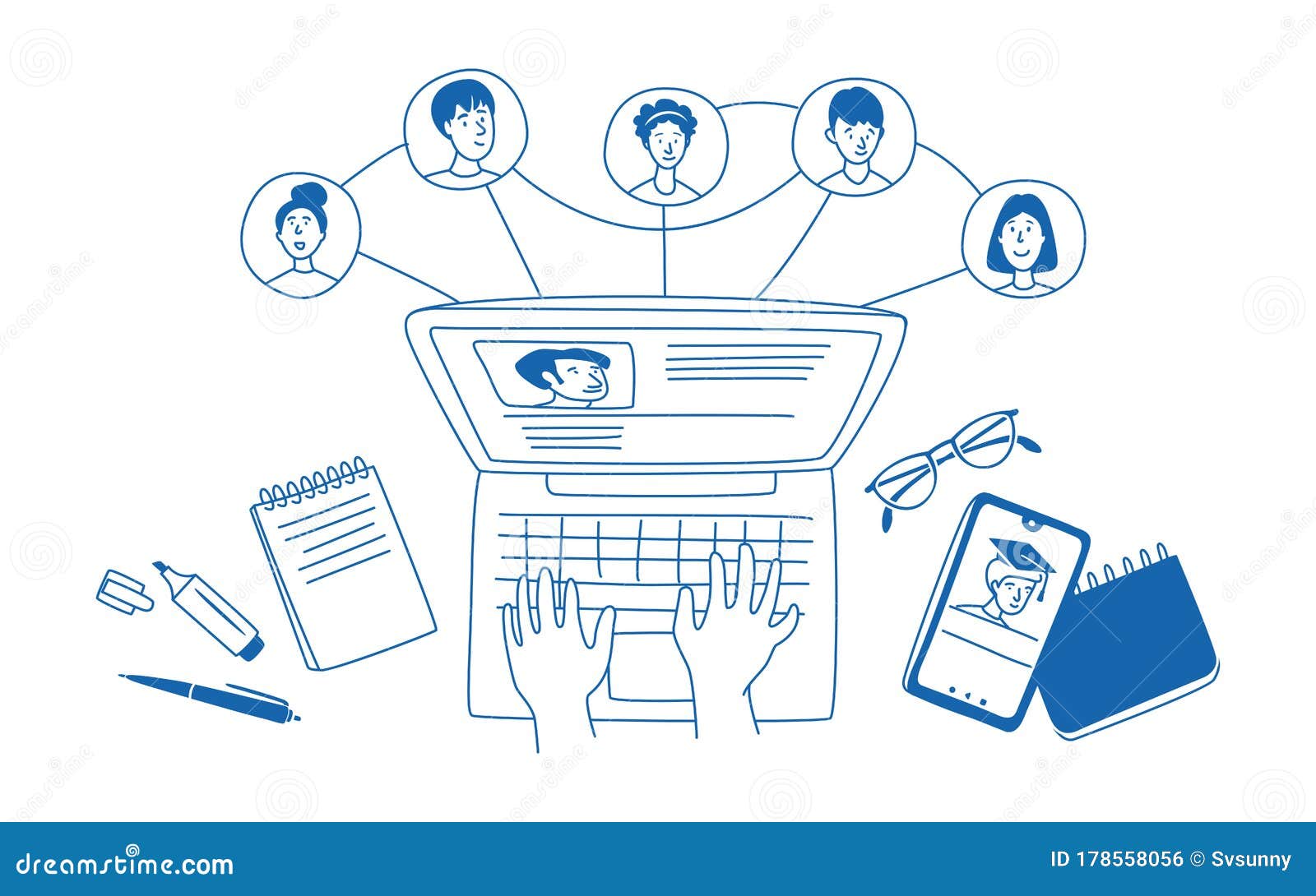 Learning Online, E-learning, Connection with Different People. Distance ...