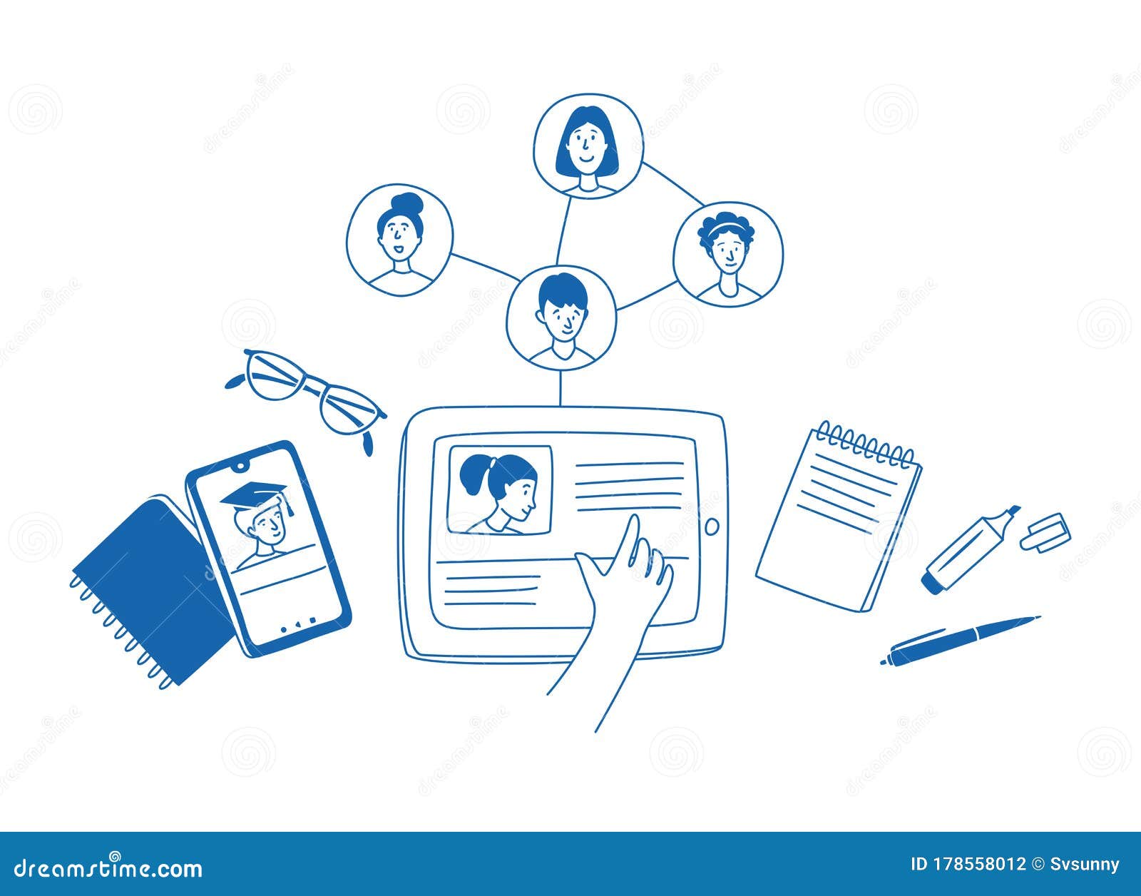 Learning Online, E-learning, Connection with Different People. Distance ...