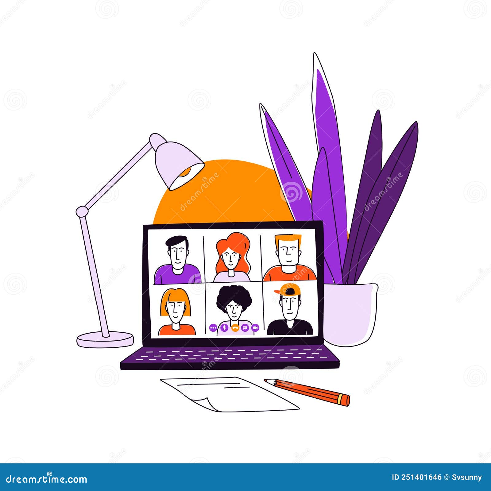 Learning Online, E-learning Video Call Chat with Class. Distance ...