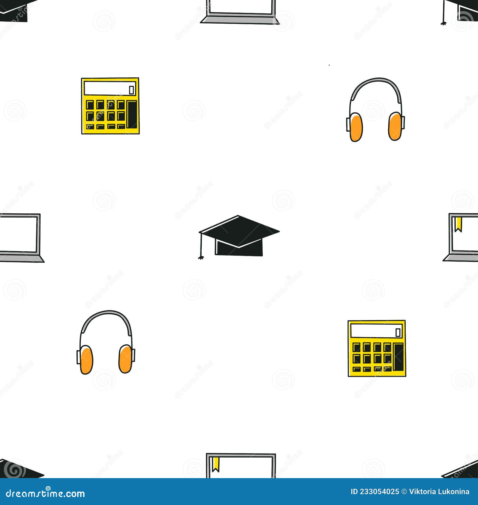 Learning Online, Vector Seamless Pattern. Business, Education Concept ...