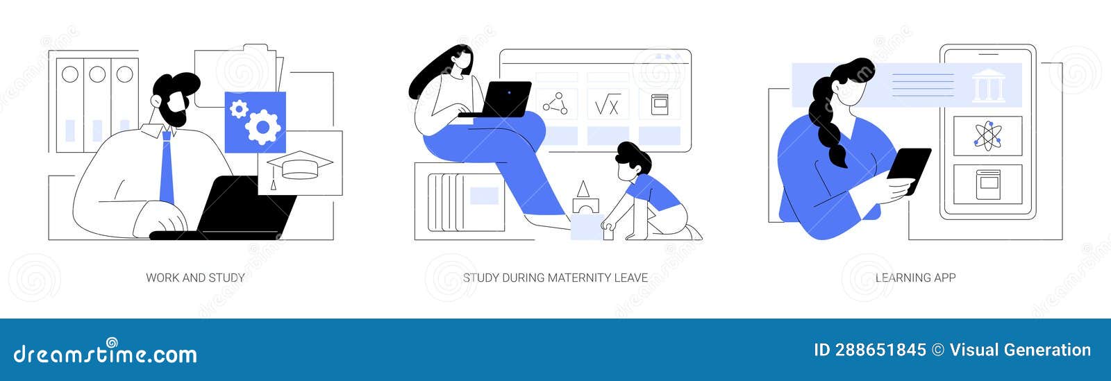 Learning Opportunities Isolated Cartoon Vector Illustrations Se Stock Vector - Illustration of ...