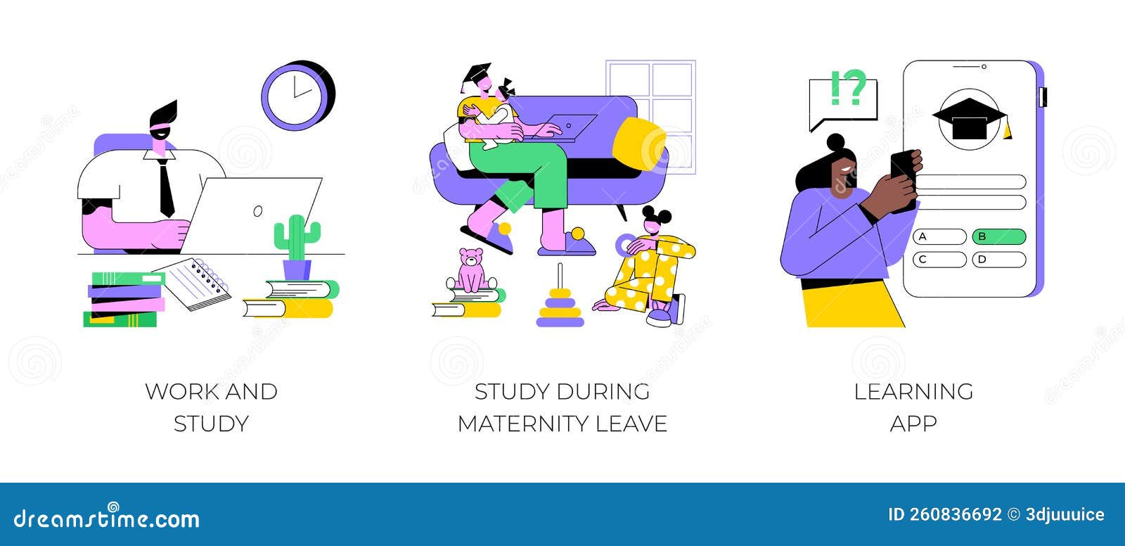 Learning Opportunities Isolated Cartoon Vector Illustrations. Stock ...