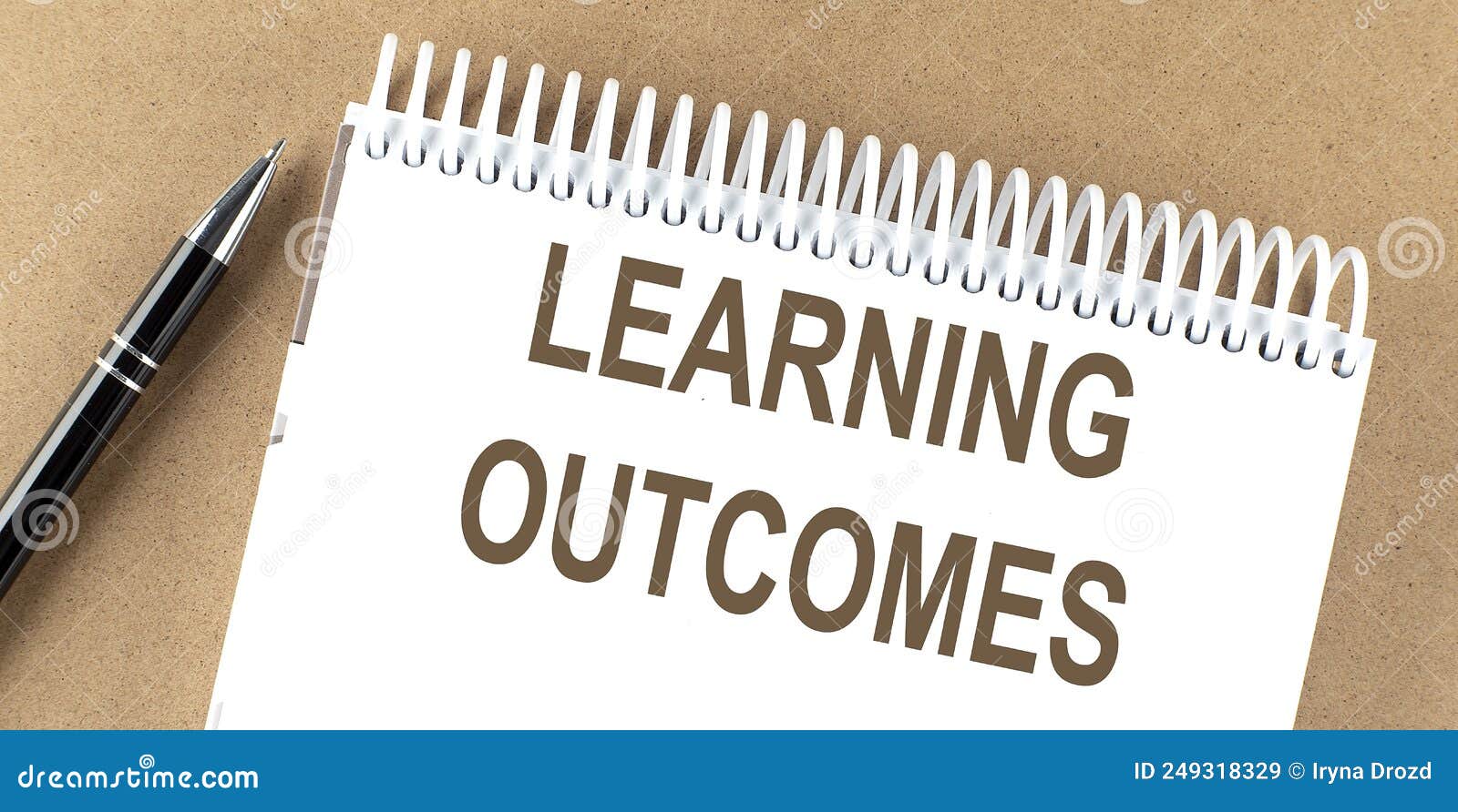 LEARNING OUTCOMES Text on a Notepad with Pen, Business Concept Stock ...