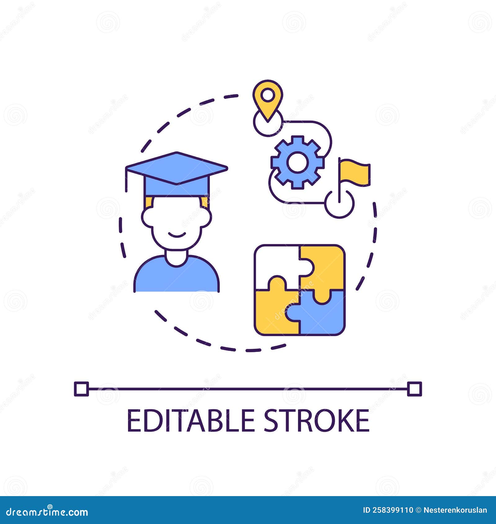 Learning Pathway Concept Icon Stock Vector - Illustration of studying ...