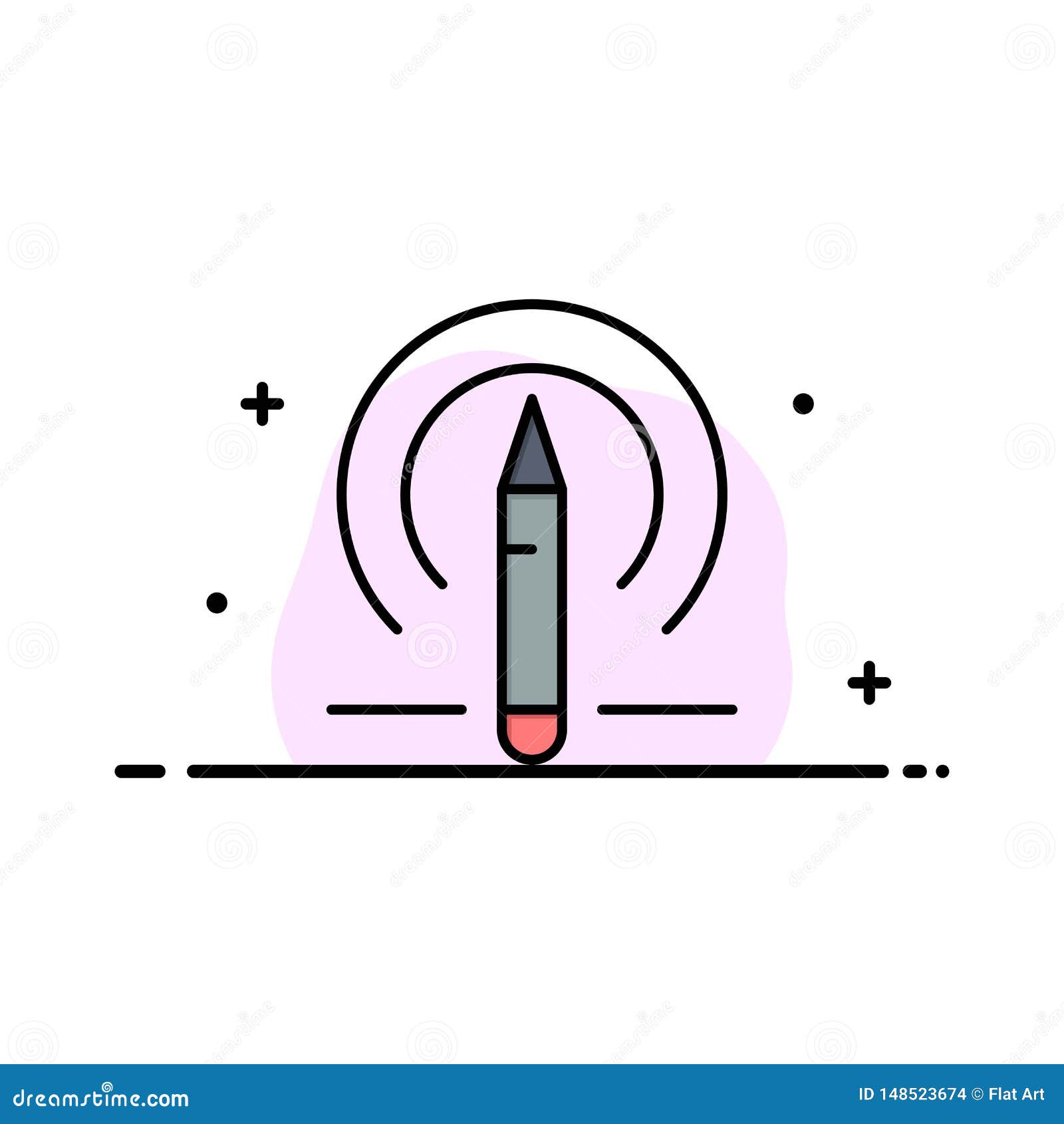 Learning, Pencil, Education, Tools Business Logo Template. Flat Color ...