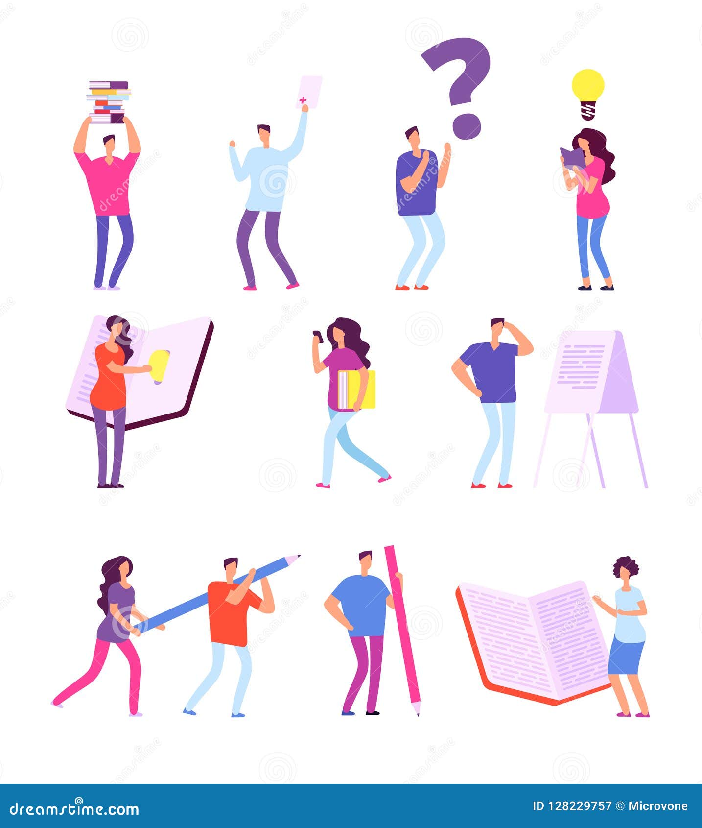 Learning People. Reading, Student Education Studying Vector Concepts ...