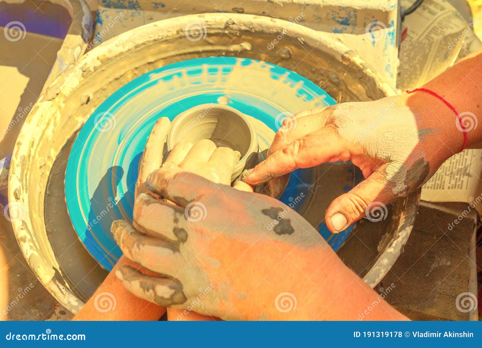 Learning Pottery, the Hands of the Potter Direct Stock Photo - Image of ...