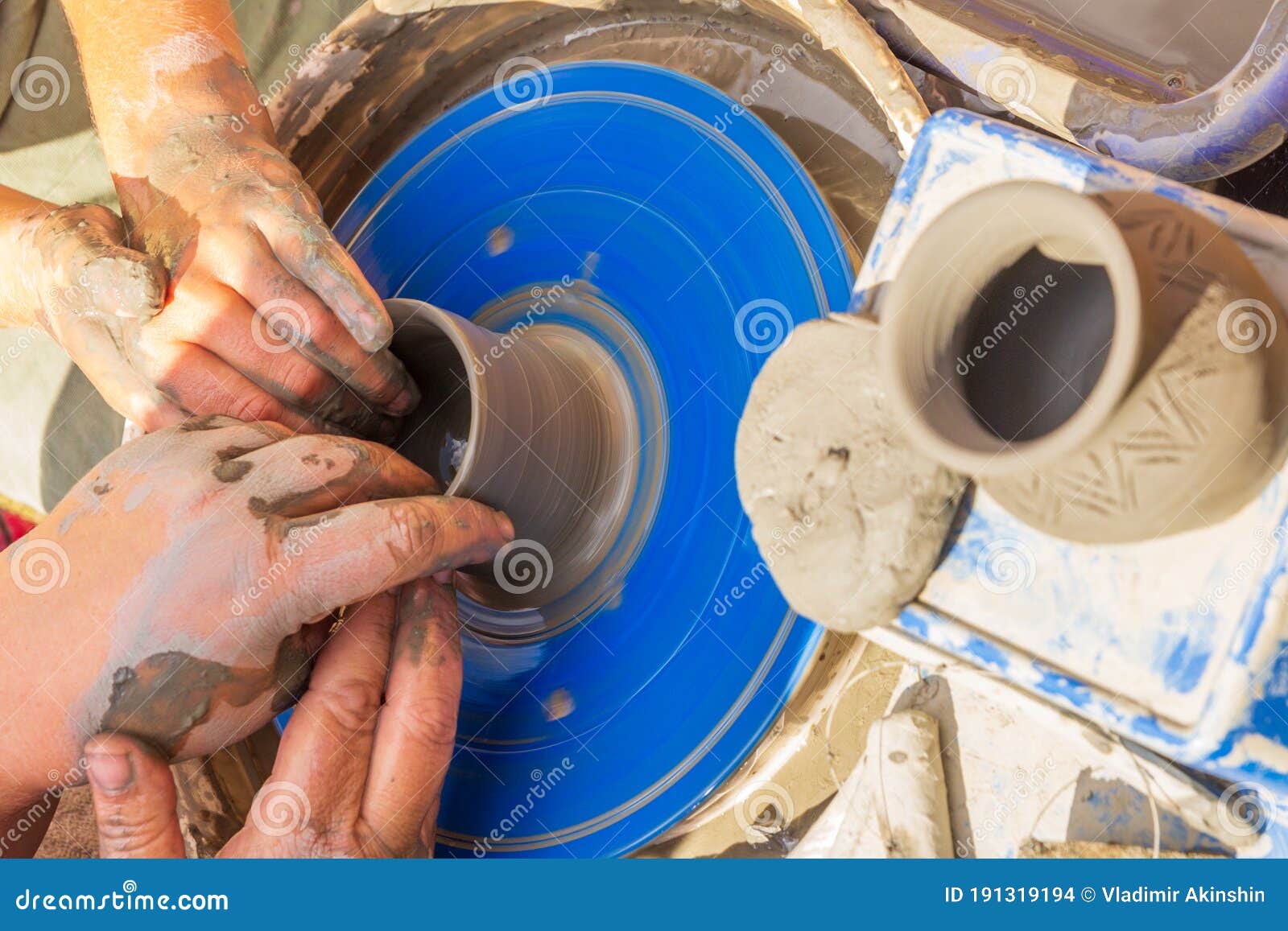 Learning Pottery, the Hands of the Potter Direct Stock Photo - Image of ...