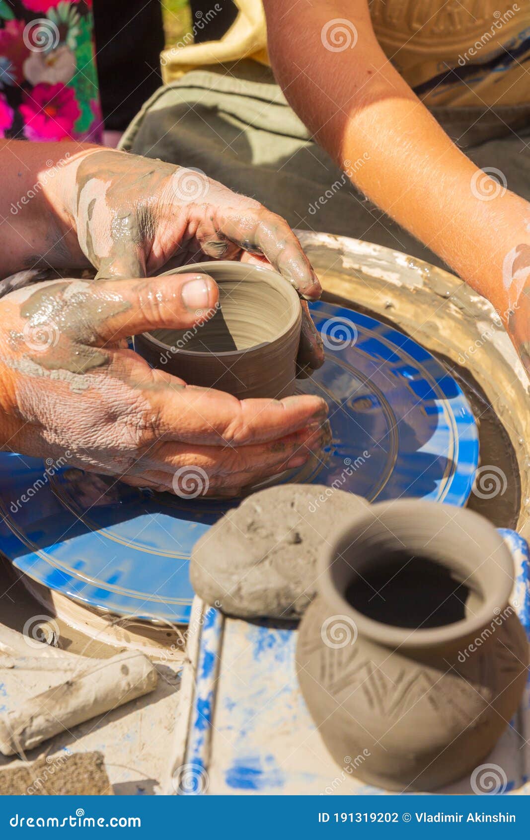 Learning Pottery, the Hands of the Potter Direct Stock Photo - Image of ...