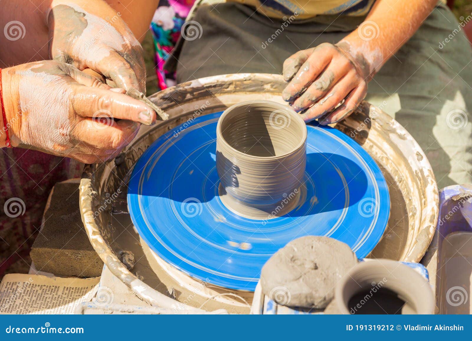 Learning Pottery, the Hands of the Potter Direct Stock Photo - Image of ...