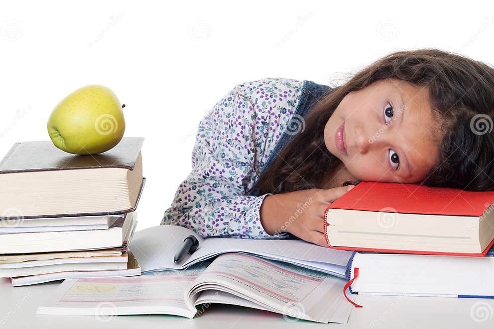 Learning Pressure at School Stock Photo - Image of white, background ...