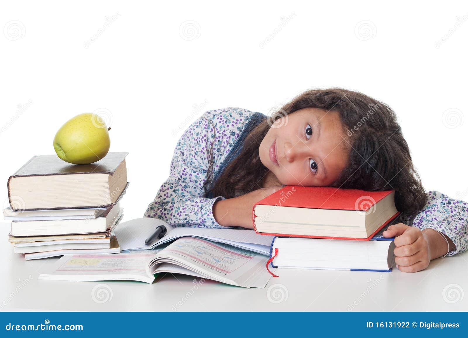 Learning Pressure at School Stock Photo - Image of girl, background ...