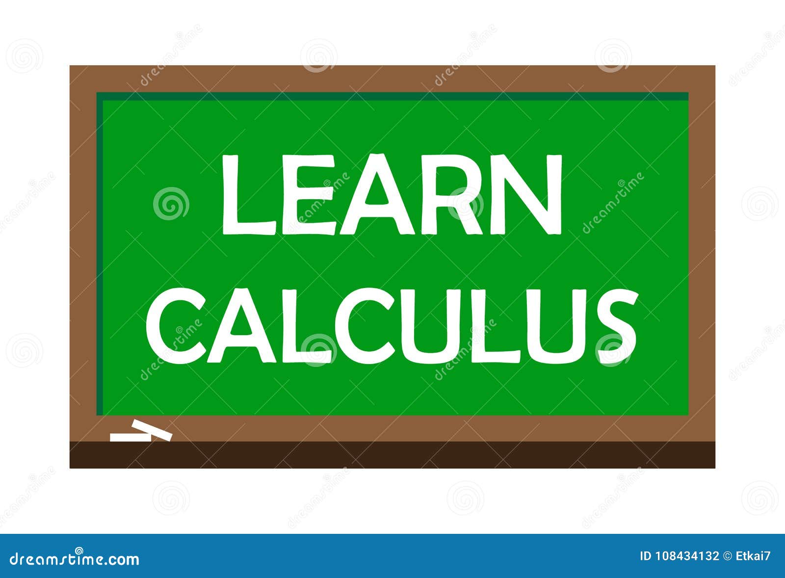 Learn Calculus Write on Green Board. Vector Illustration. Stock Vector ...