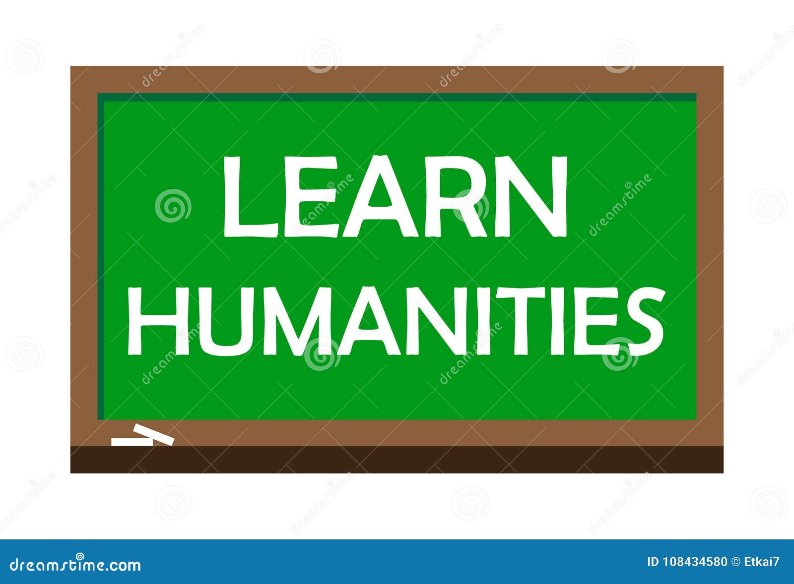 Learn Humanities Write on Green Board. Vector Illustration. Stock ...