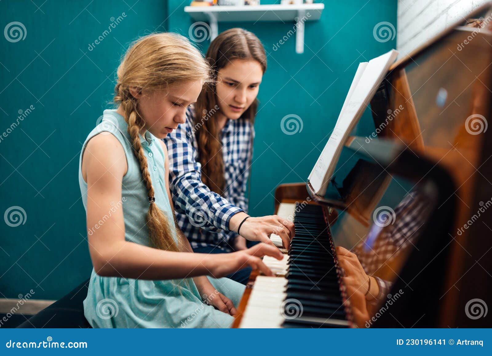 Learning Process in Music School Stock Image - Image of child ...