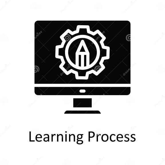 Learning Process Vector Solid Icon Design Illustration. Educational ...