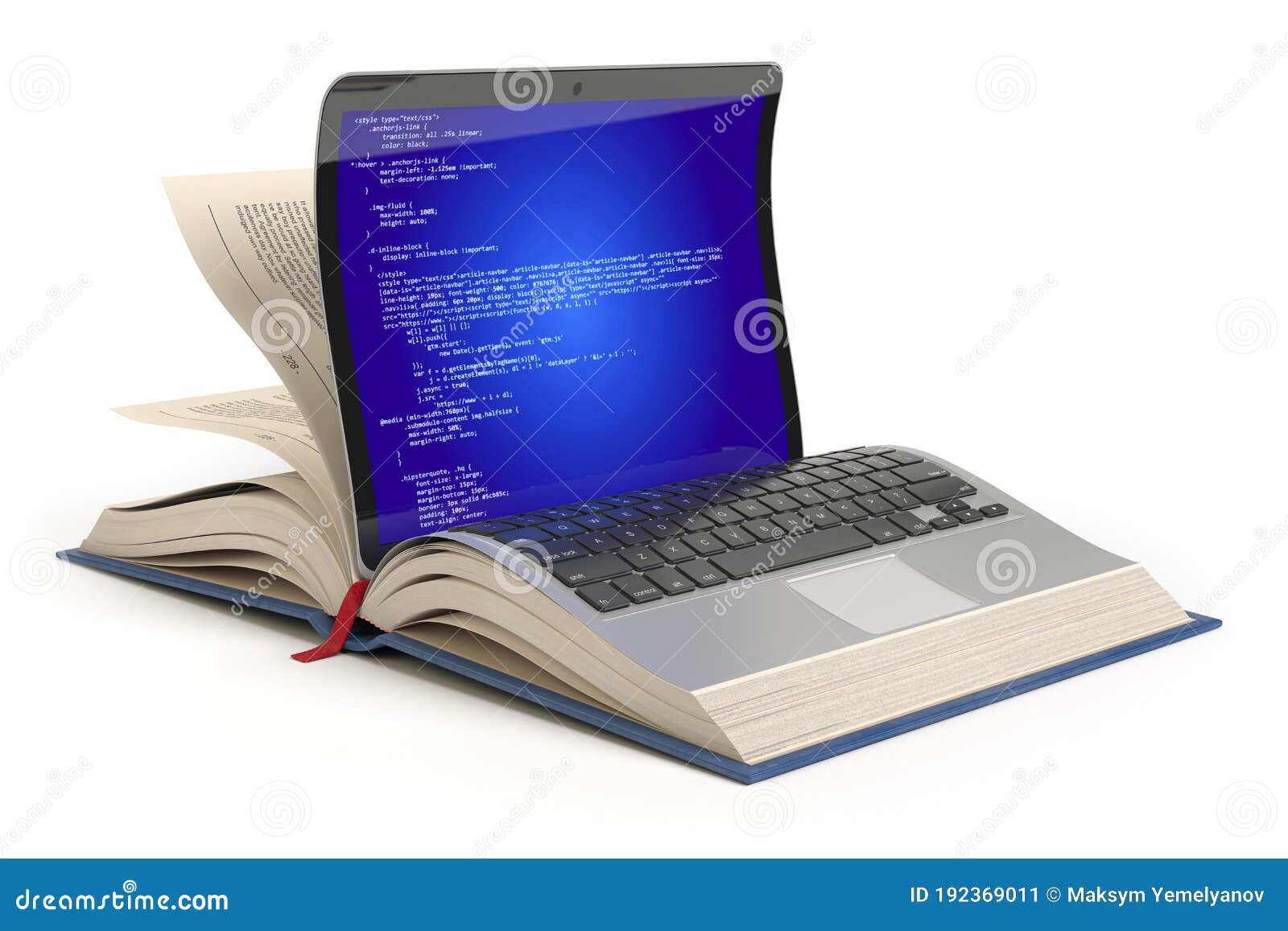 Learning Of Programming Language Javascript Php Css Xml Html Laptop And Book With