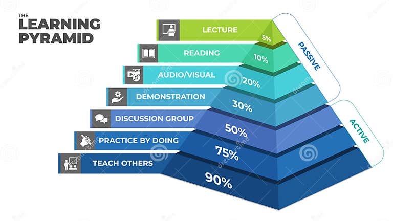 The Learning Pyramid Infographic. Stock Vector - Illustration of ...
