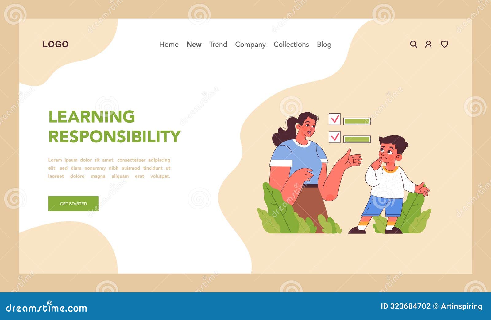 Learning Responsibility Concept. Flat Vector Stock Vector ...