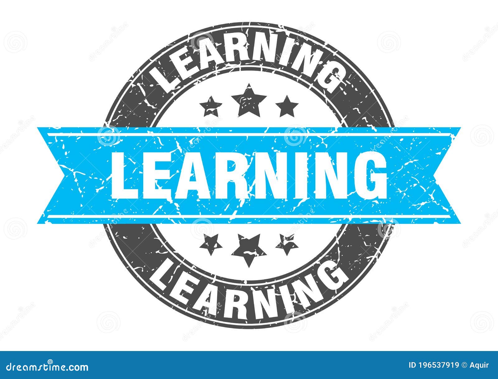 Learning Round Stamp with Ribbon. Label Sign Stock Vector ...