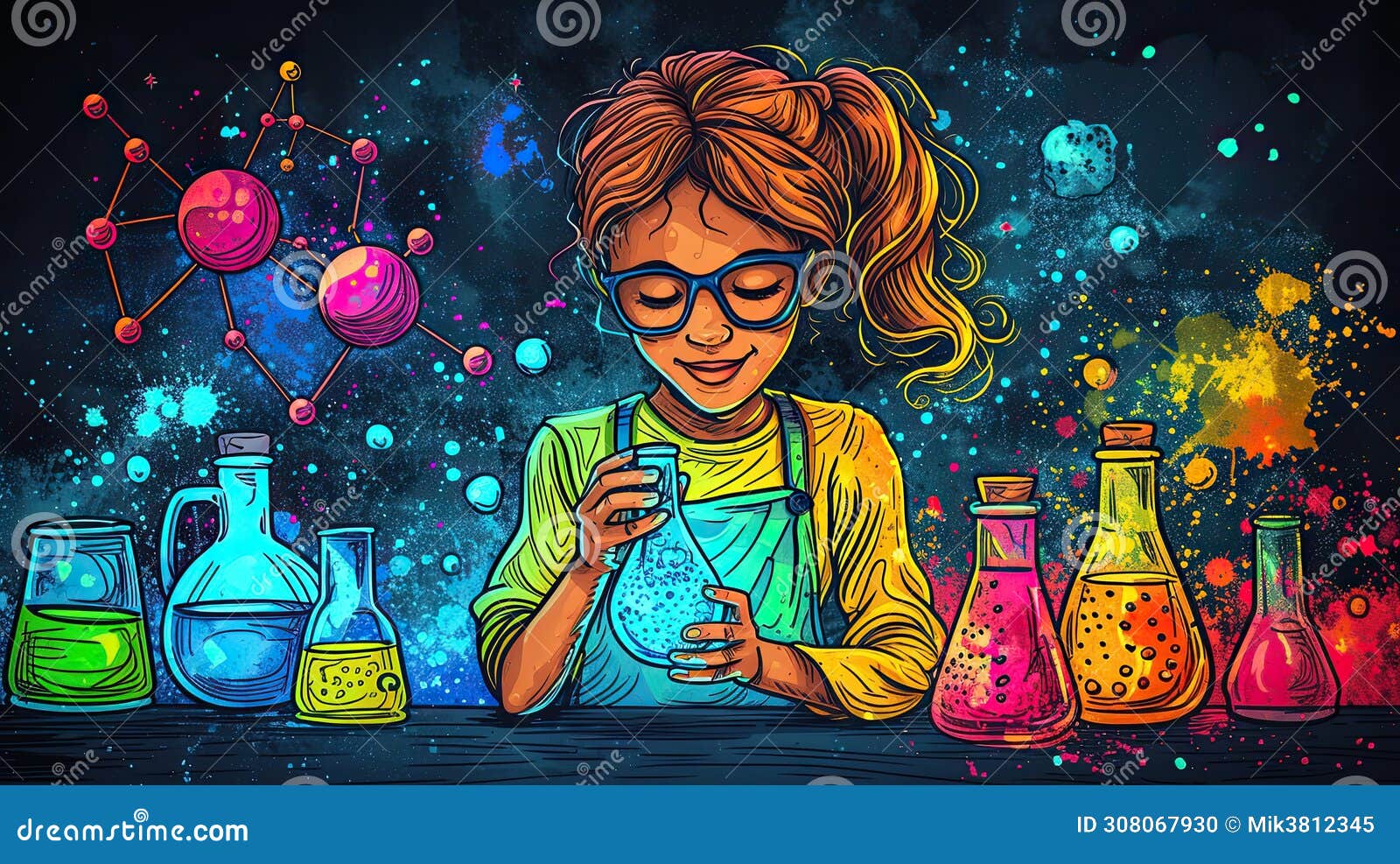 Learning Science for Children. Stock Illustration - Illustration of ...