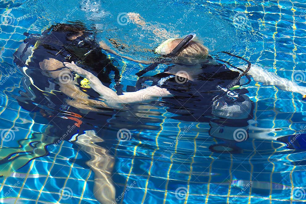 Learning Scuba Diving stock image. Image of swimming, oxygen - 5835151