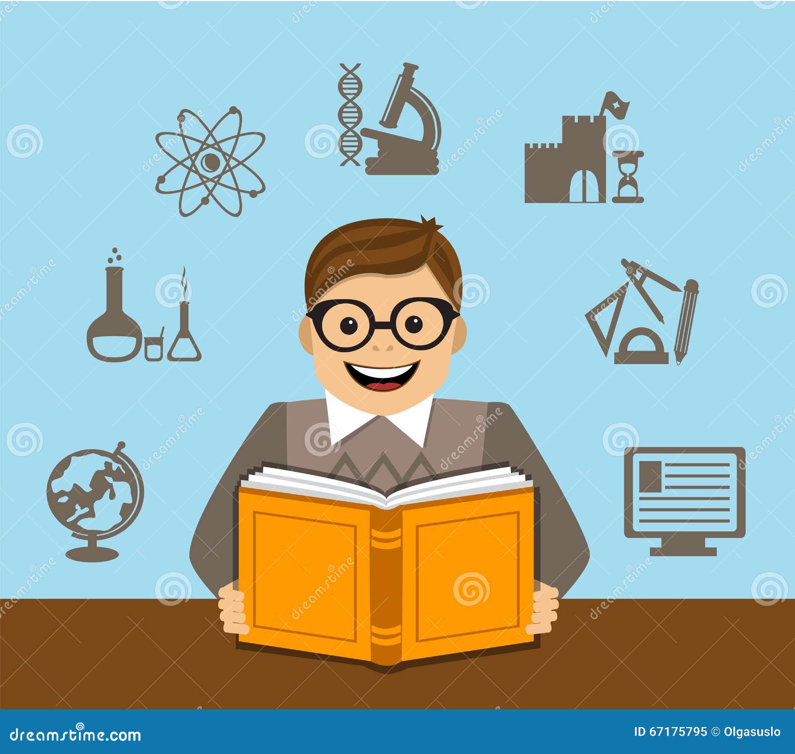 Learning and Self-development Stock Vector - Illustration of isolated ...