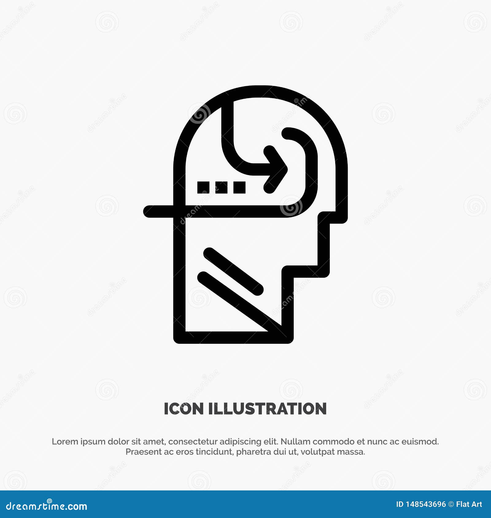 The Mind Head Profile Gears Team Work Mechanical Cartoon Vector ...