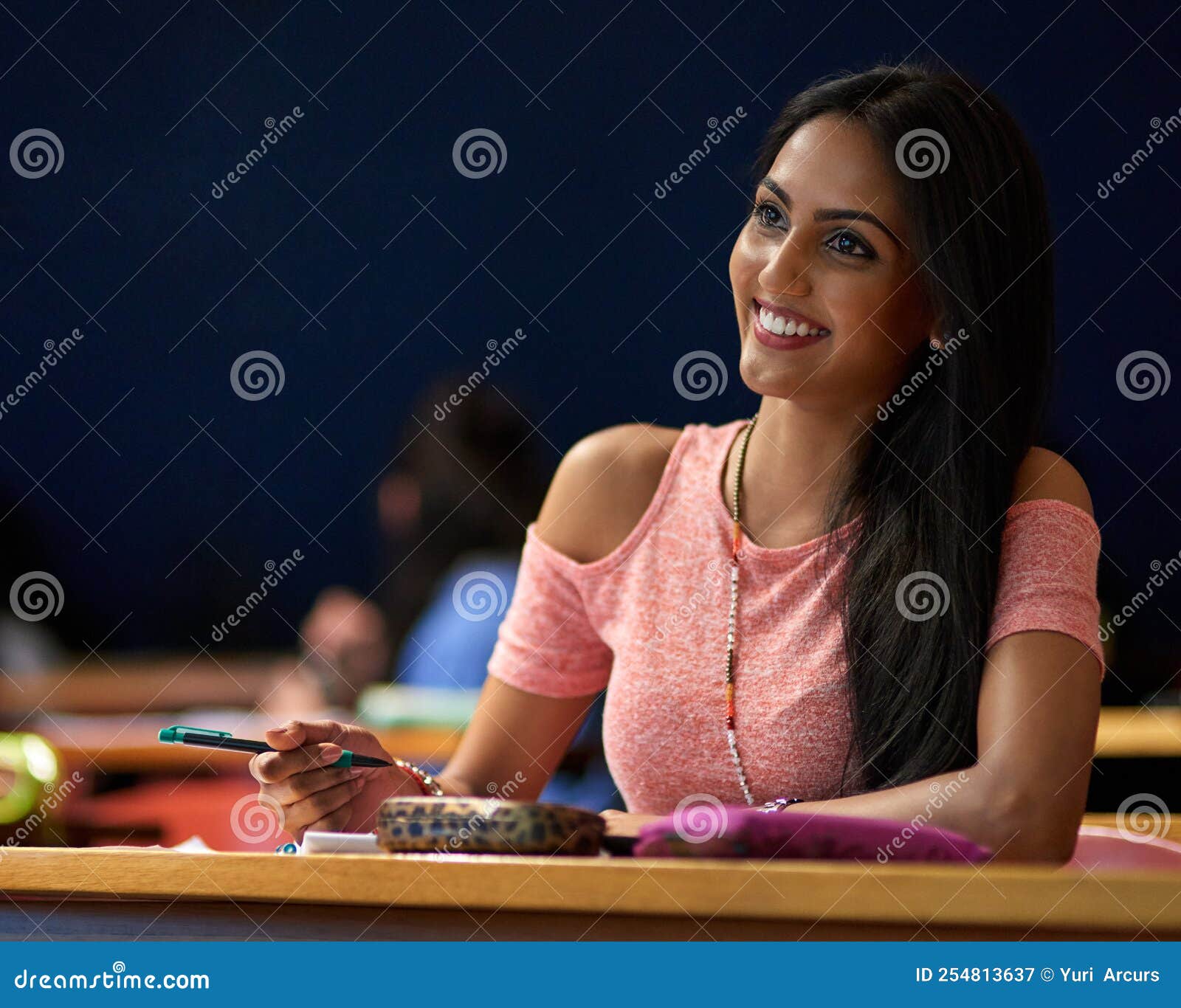 Learning Something New Every Day. a Beautiful University Student Making ...