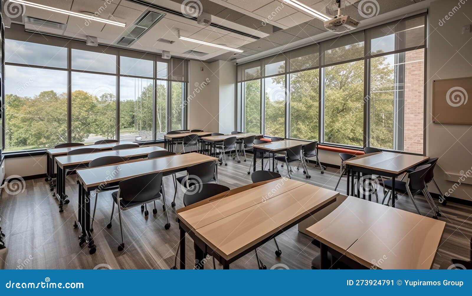 Learning Space with Modern Design and Technology Generated by AI Stock ...