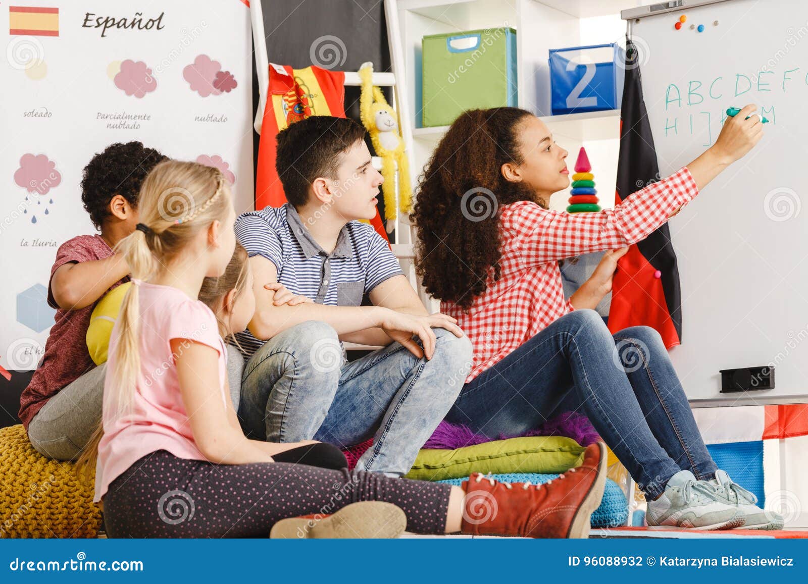 Learning spanish alphabet stock photo. Image of classes - 96088932