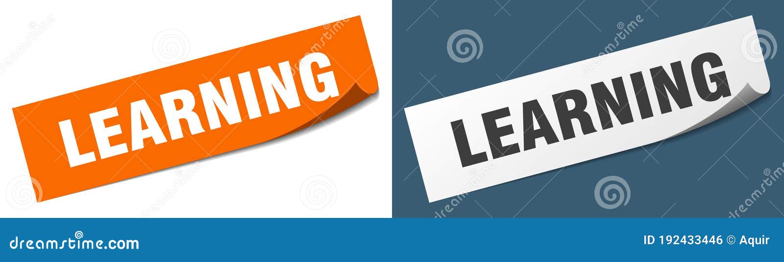 Learning Sticker. Learning Sign Set Stock Vector - Illustration of ...