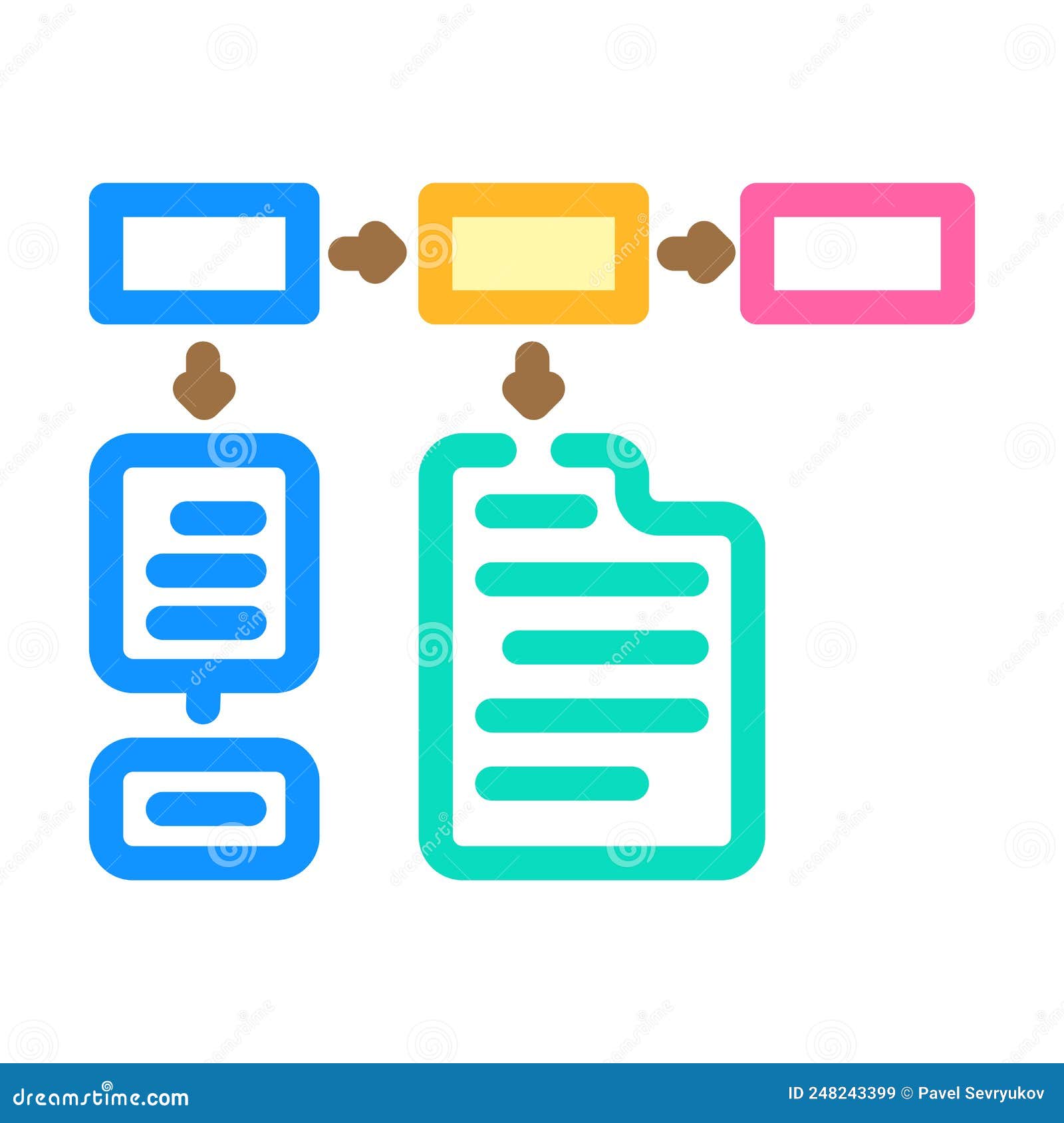 Learning Structure Color Icon Vector Illustration Stock Illustration ...