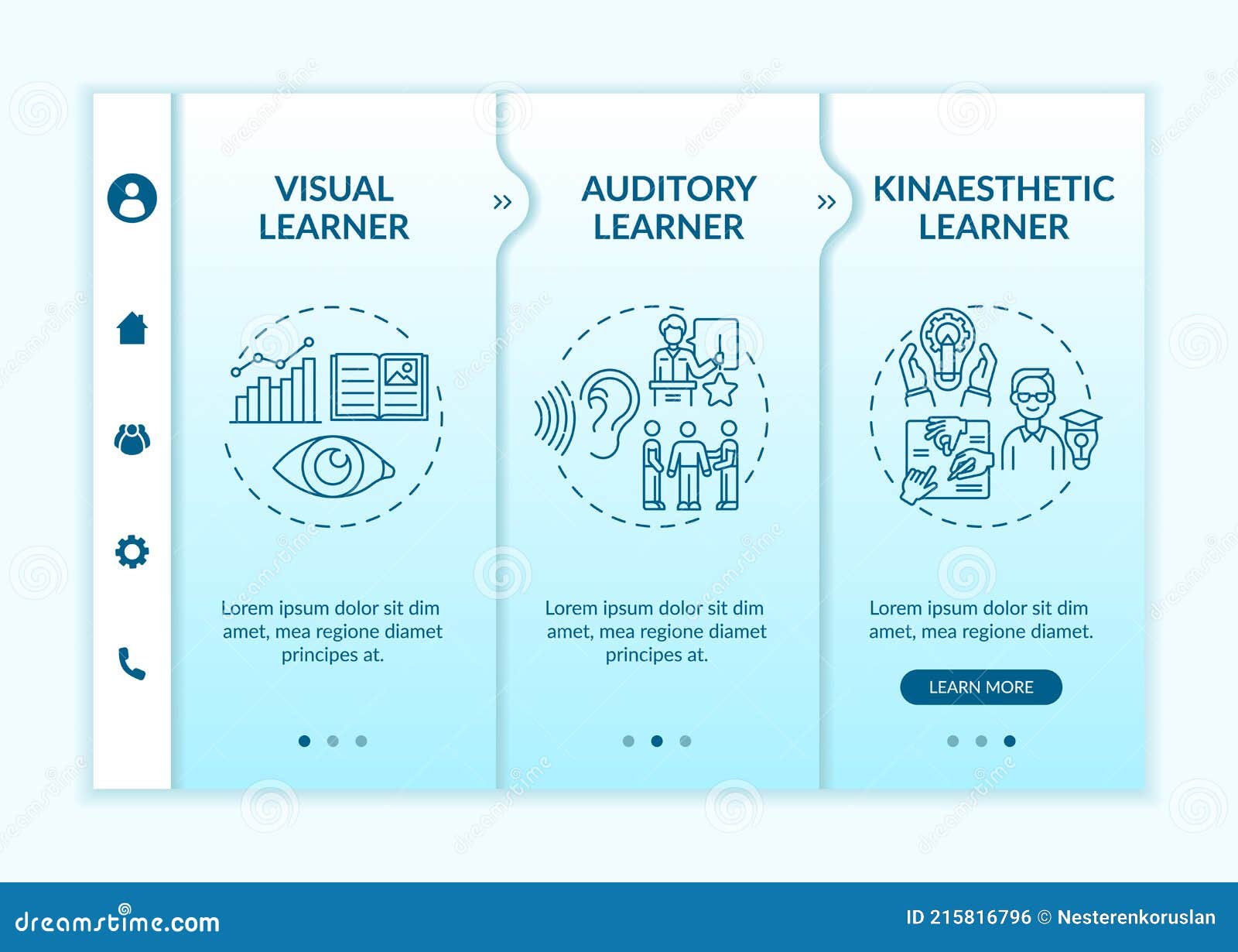 Kinaesthetic Learner Blue Gradient Concept Icon Vector Illustration ...