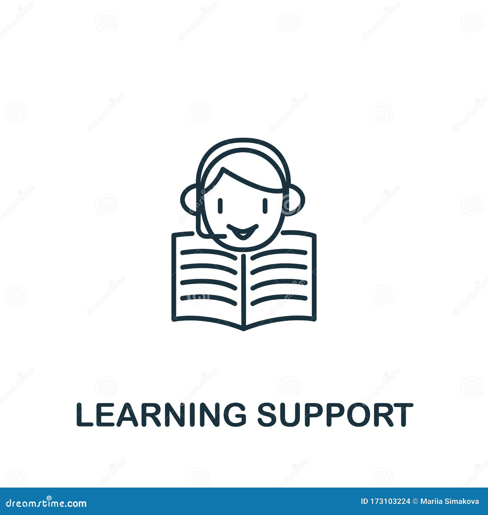 Learning Support Icon from E-learning Collection. Simple Line Element ...