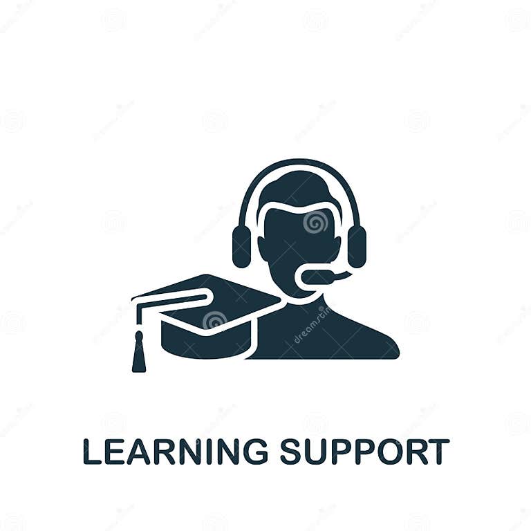 Learning Support Icon. Monochrome Simple E-Learning Icon for Templates ...