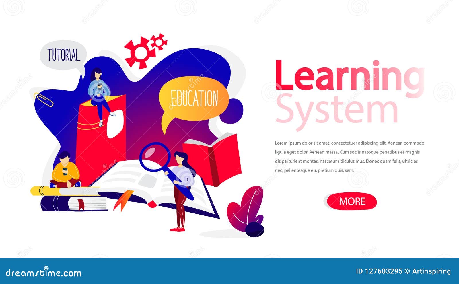 Learning System Banner for Your Website Illustration Stock Vector ...