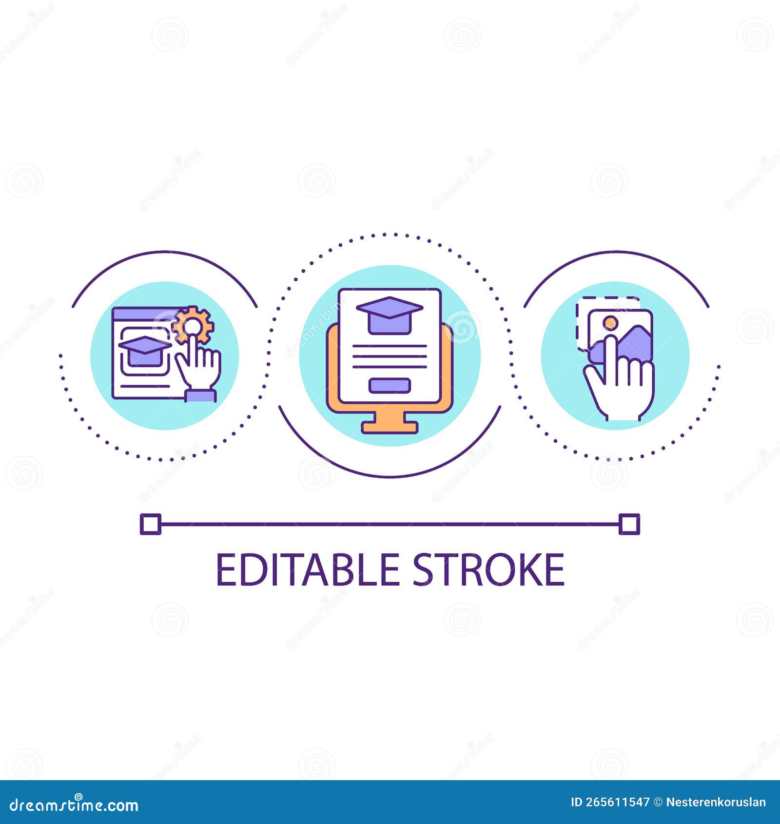 Elearning Interface And Elements Cartoon Vector | CartoonDealer.com ...