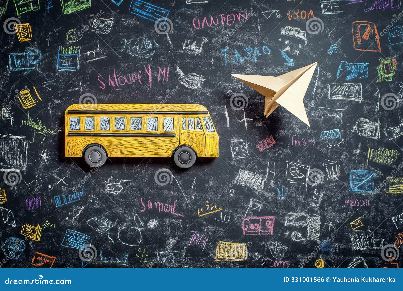 Learning Takes Flight on Chalkboard Stock Illustration - Illustration ...