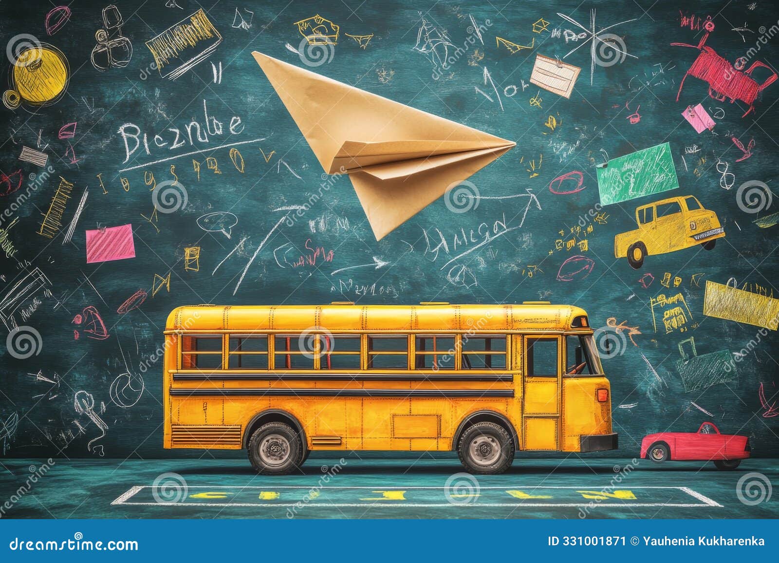 Learning Takes Flight on Chalkboard Stock Illustration - Illustration ...